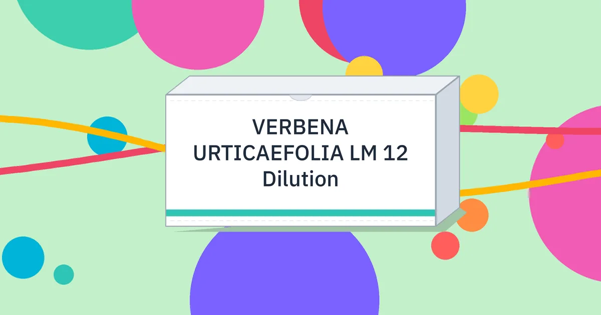 Symbolbild: Packung mit der Aufschrift VERBENA URTICAEFOLIA LM 12 Dilution (PZN 13268017) – Verfügbarkeit und Bezug in Apotheken in Frankfurt am Main