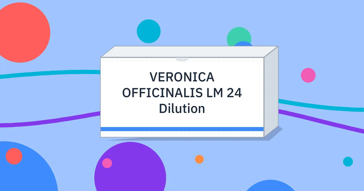 Symbolbild: Packung mit der Aufschrift VERONICA OFFICINALIS LM 24 Dilution (PZN 13270221) – Verfügbarkeit und Bezug in Apotheken in Frankfurt am Main
