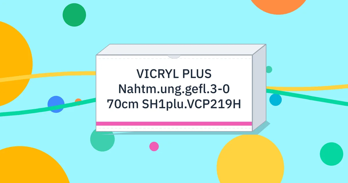 Symbolbild: Packung mit der Aufschrift VICRYL PLUS Nahtm.ung.gefl.3-0 70cm SH1plu.VCP219H (PZN 16810178) – Verfügbarkeit und Bezug in Apotheken in Frankfurt am Main