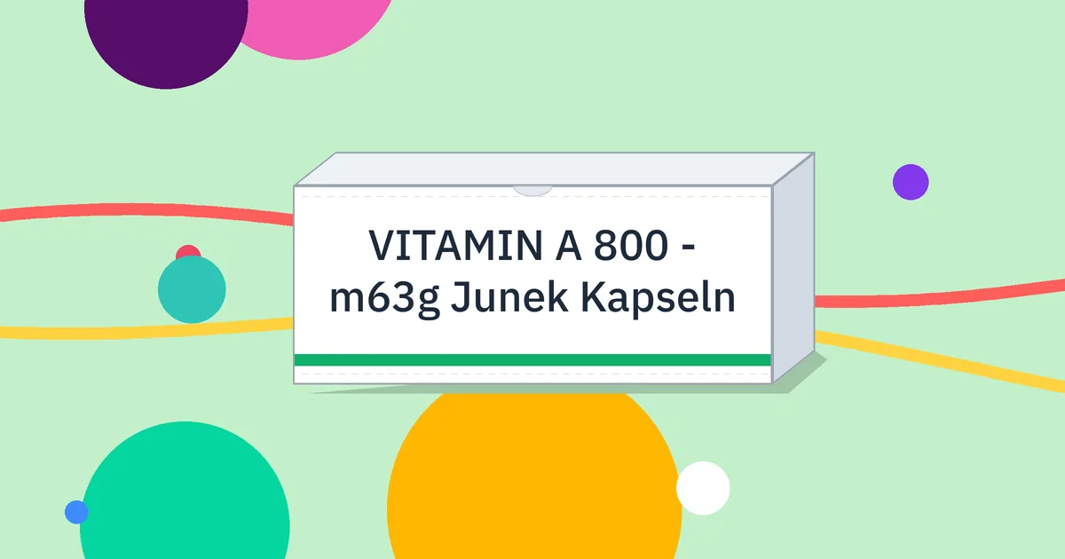 Symbolbild: Packung mit der Aufschrift VITAMIN A 800 -m63g Junek Kapseln (PZN 10052239) – Verfügbarkeit und Bezug in Apotheken in Frankfurt am Main