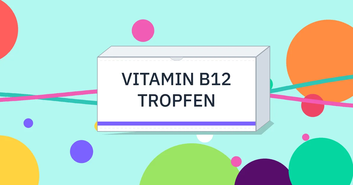 Symbolbild: Packung mit der Aufschrift VITAMIN B12 TROPFEN (PZN 18473578) – Verfügbarkeit und Bezug in Apotheken in Frankfurt am Main