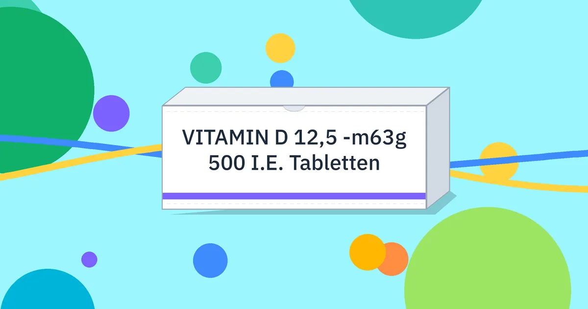Symbolbild: Packung mit der Aufschrift VITAMIN D 12,5 -m63g 500 I.E. Tabletten (PZN 12413960) – Verfügbarkeit und Bezug in Apotheken in Frankfurt am Main