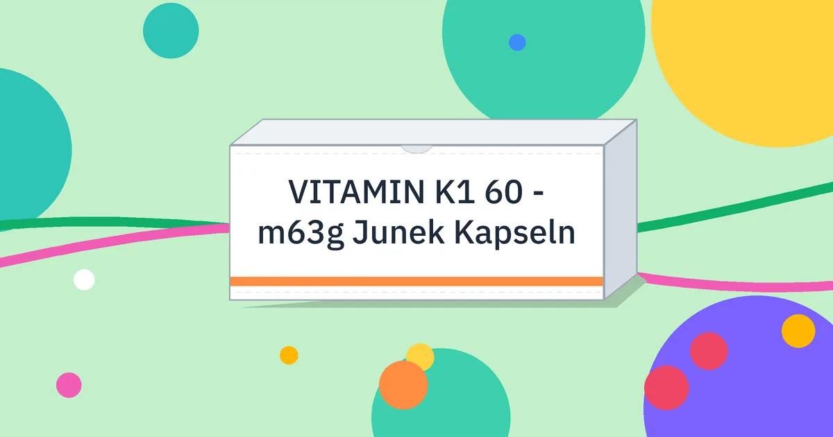 Symbolbild: Packung mit der Aufschrift VITAMIN K1 60 -m63g Junek Kapseln (PZN 10052943) – Verfügbarkeit und Bezug in Apotheken in Frankfurt am Main