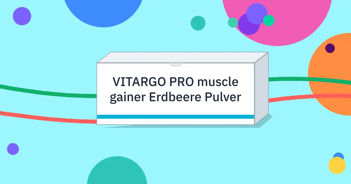 Symbolbild: Packung mit der Aufschrift VITARGO PRO muscle gainer Erdbeere Pulver (PZN 11178586) – Verfügbarkeit und Bezug in Apotheken in Frankfurt am Main