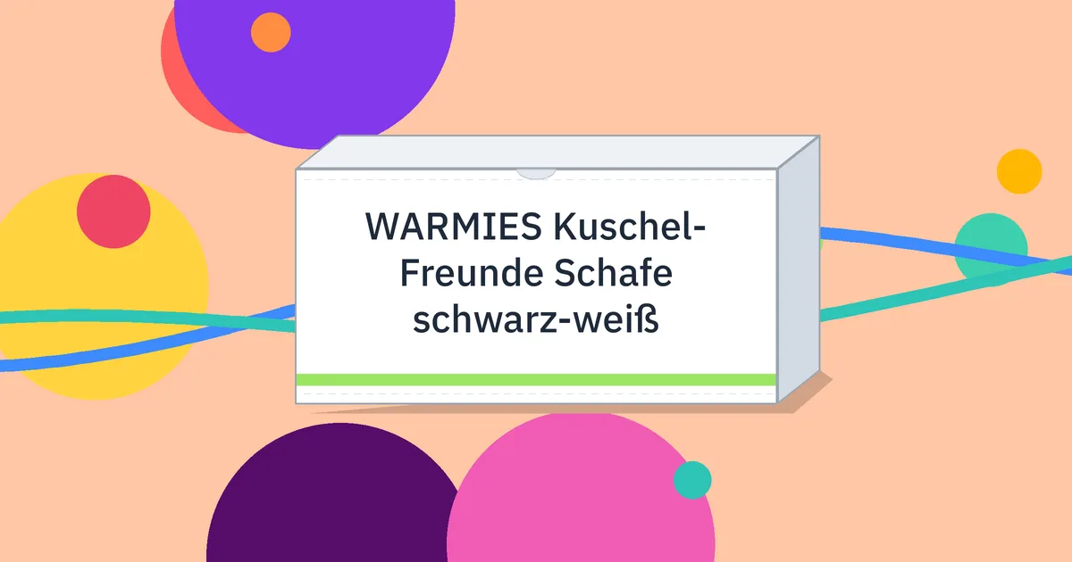 Symbolbild: Packung mit der Aufschrift WARMIES Kuschel-Freunde Schafe schwarz-weiß (PZN 19139887) – Verfügbarkeit und Bezug in Apotheken in Frankfurt am Main