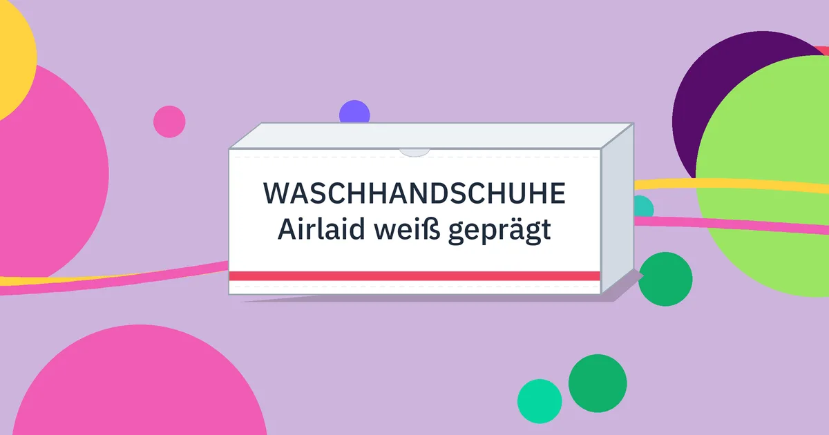 Symbolbild: Packung mit der Aufschrift WASCHHANDSCHUHE Airlaid weiß geprägt (PZN 04900083) – Verfügbarkeit und Bezug in Apotheken in Frankfurt am Main