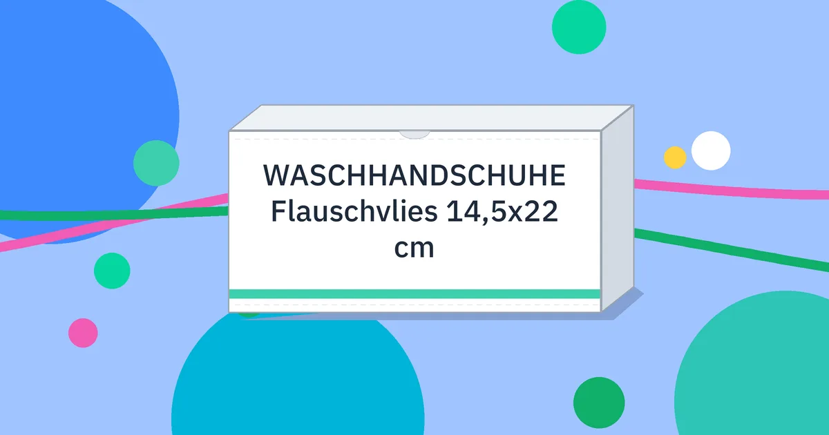 Symbolbild: Packung mit der Aufschrift WASCHHANDSCHUHE Flauschvlies 14,5x22 cm (PZN 03810857) – Verfügbarkeit und Bezug in Apotheken in Frankfurt am Main