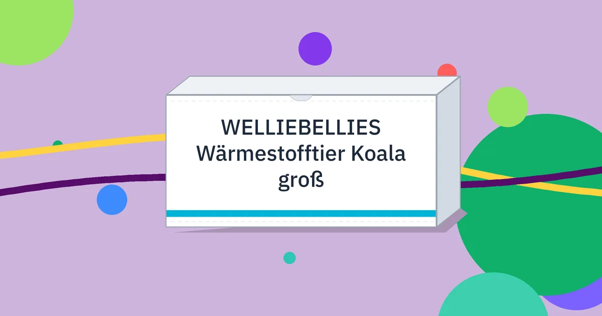 Symbolbild: Packung mit der Aufschrift WELLIEBELLIES Wärmestofftier Koala groß (PZN 19175831) – Verfügbarkeit und Bezug in Apotheken in Frankfurt am Main