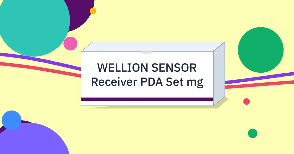 Symbolbild: Packung mit der Aufschrift WELLION SENSOR Receiver PDA Set mg (PZN 18115985) – Verfügbarkeit und Bezug in Apotheken in Frankfurt am Main