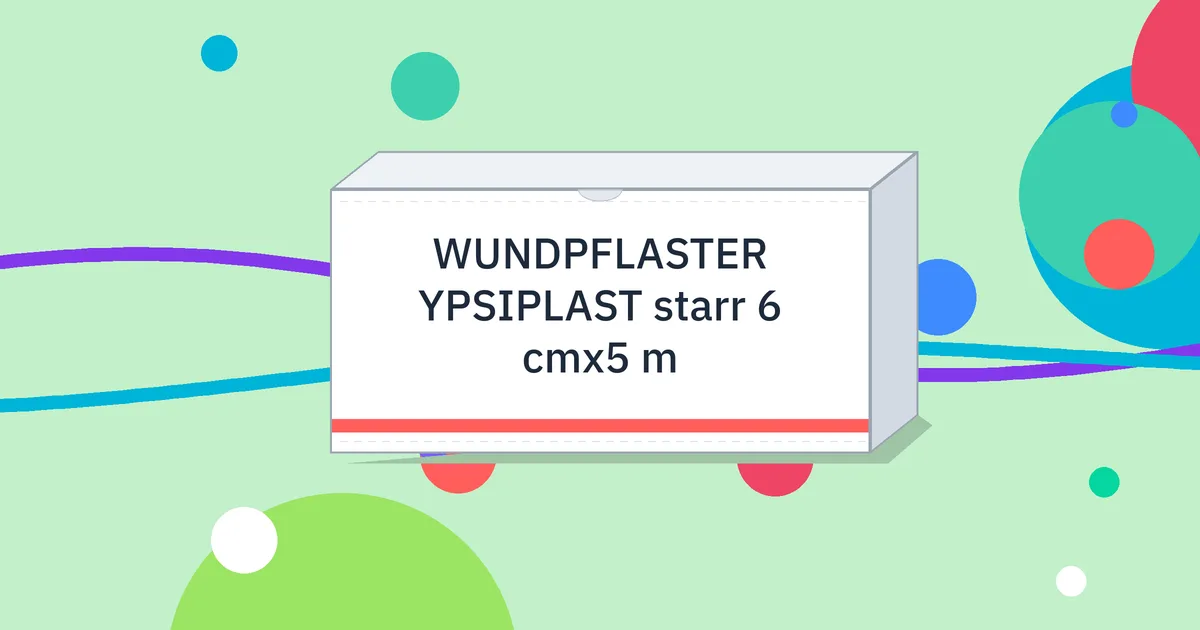 Symbolbild: Packung mit der Aufschrift WUNDPFLASTER YPSIPLAST starr 6 cmx5 m (PZN 03271018) – Verfügbarkeit und Bezug in Apotheken in Frankfurt am Main