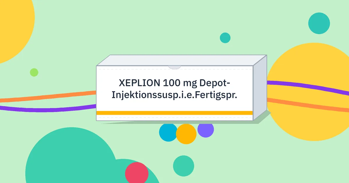 Symbolbild: Packung mit der Aufschrift XEPLION 100 mg Depot-Injektionssusp.i.e.Fertigspr. (PZN 10070125) – Verfügbarkeit und Bezug in Apotheken in Frankfurt am Main