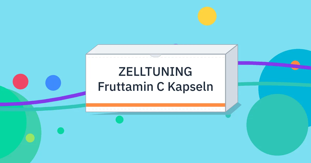 Symbolbild: Packung mit der Aufschrift ZELLTUNING Fruttamin C Kapseln (PZN 12673307) – Verfügbarkeit und Bezug in Apotheken in Frankfurt am Main