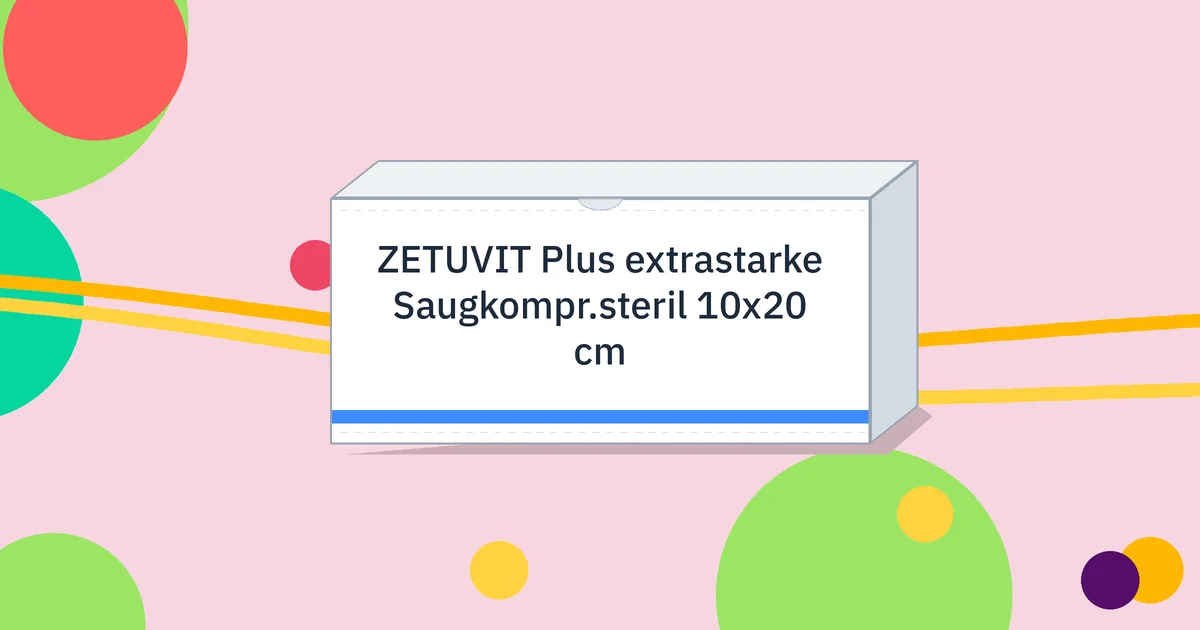 Symbolbild: Packung mit der Aufschrift ZETUVIT Plus extrastarke Saugkompr.steril 10x20 cm (PZN 15588921) – Verfügbarkeit und Bezug in Apotheken in Frankfurt am Main