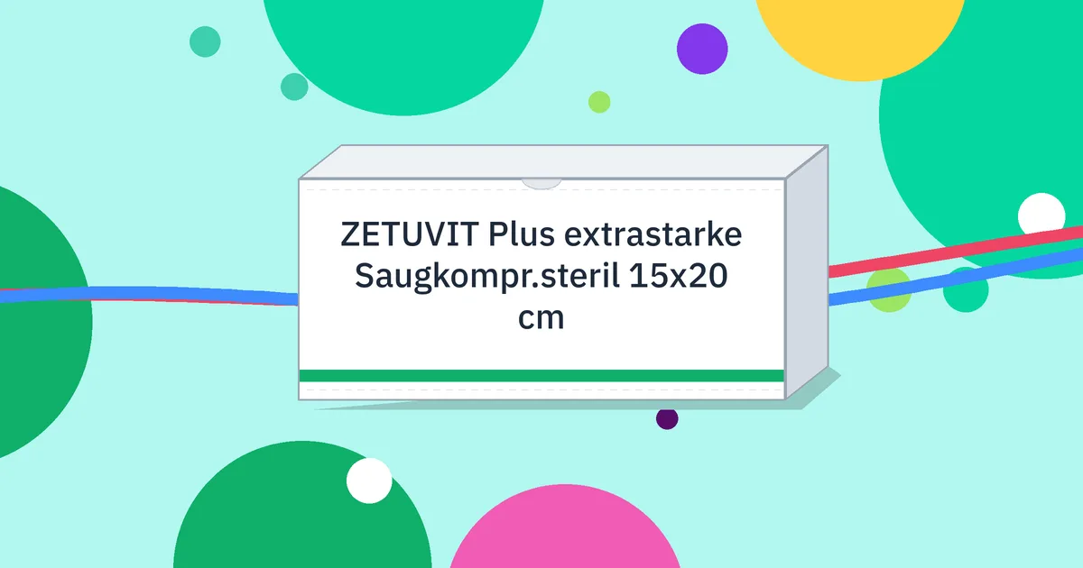 Symbolbild: Packung mit der Aufschrift ZETUVIT Plus extrastarke Saugkompr.steril 15x20 cm (PZN 20914765) – Verfügbarkeit und Bezug in Apotheken in Frankfurt am Main