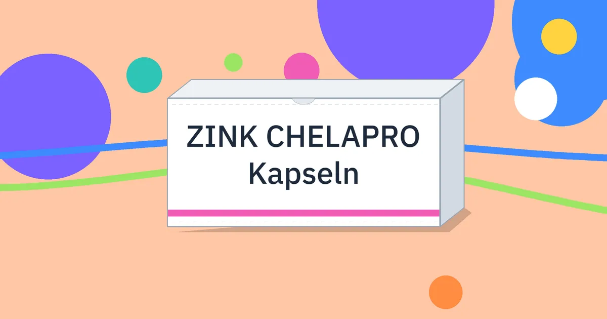 Symbolbild: Packung mit der Aufschrift ZINK CHELAPRO Kapseln (PZN 13713486) – Verfügbarkeit und Bezug in Apotheken in Frankfurt am Main