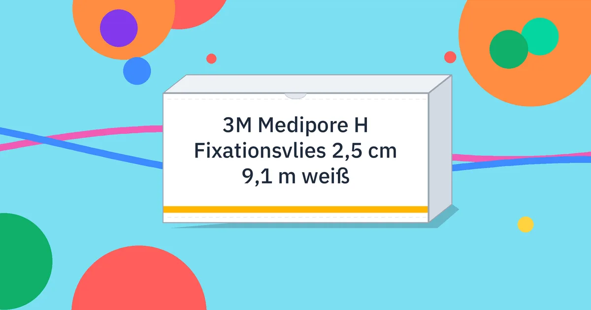 Symbolbild: Packung mit der Aufschrift 3M Medipore H Fixationsvlies 2,5 cm 9,1 m weiß (PZN 18192170) – Verfügbarkeit und Bezug in Apotheken in Frankfurt am Main