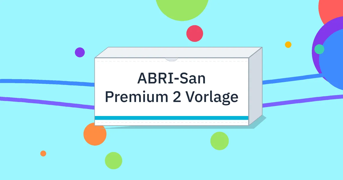 Symbolbild: Packung mit der Aufschrift ABRI-San Premium 2 Vorlage (PZN 10309419) – Verfügbarkeit und Bezug in Apotheken in Frankfurt am Main