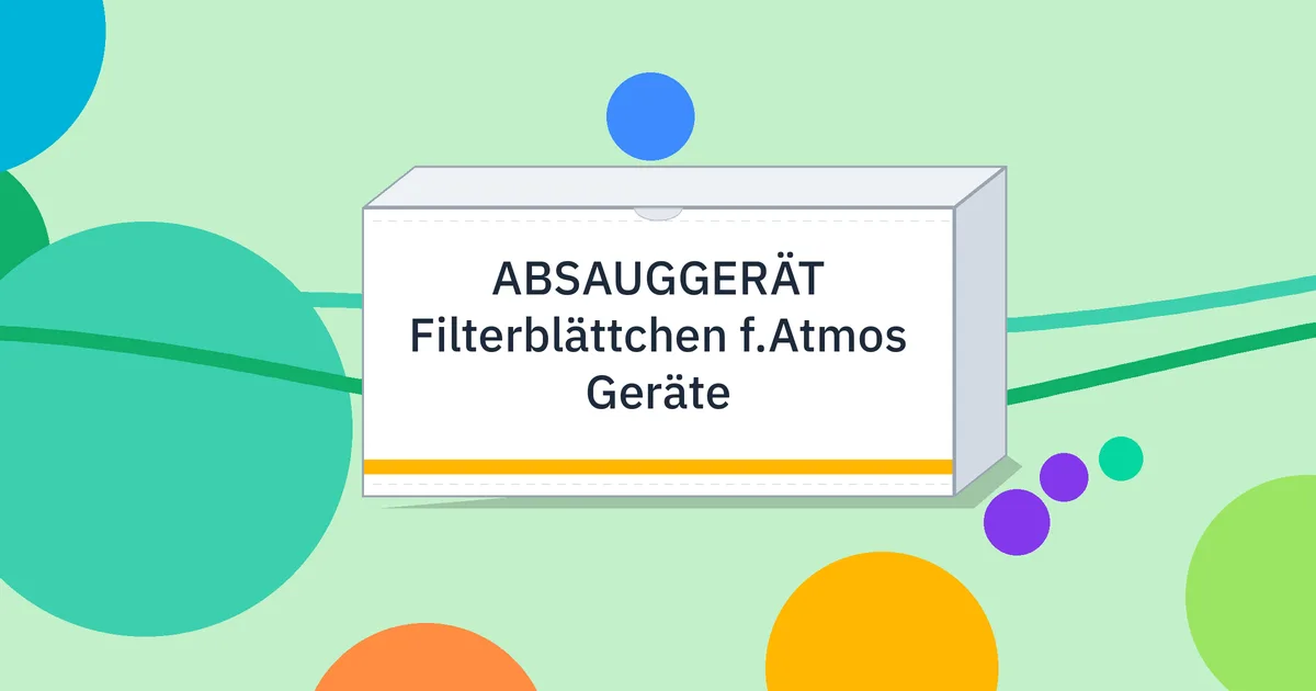 Symbolbild: Packung mit der Aufschrift ABSAUGGERÄT Filterblättchen f.Atmos Geräte (PZN 02196958) – Verfügbarkeit und Bezug in Apotheken in Frankfurt am Main