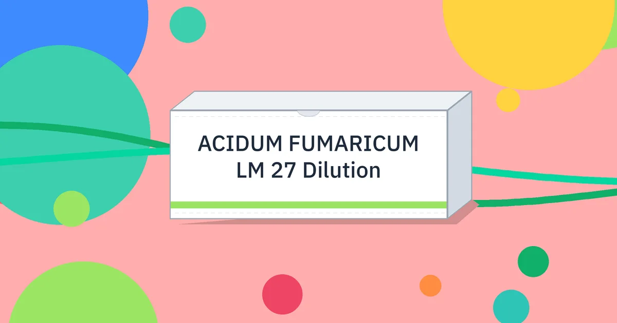 Symbolbild: Packung mit der Aufschrift ACIDUM FUMARICUM LM 27 Dilution (PZN 13274851) – Verfügbarkeit und Bezug in Apotheken in Frankfurt am Main