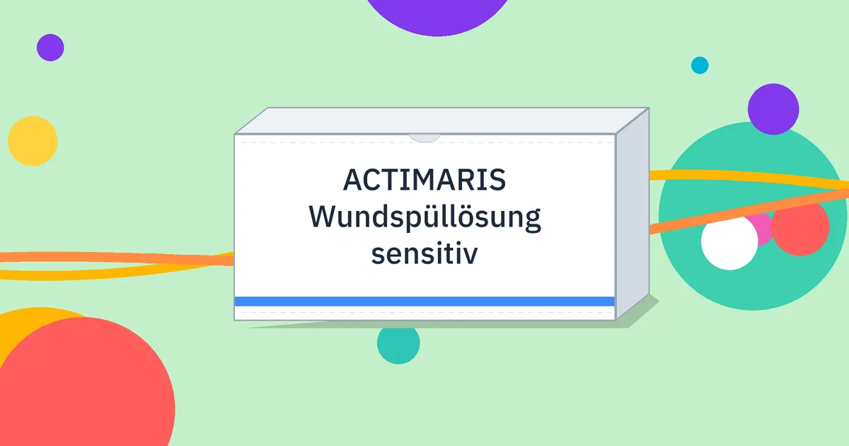 Symbolbild: Packung mit der Aufschrift ACTIMARIS Wundspüllösung sensitiv (PZN 10843923) – Verfügbarkeit und Bezug in Apotheken in Frankfurt am Main