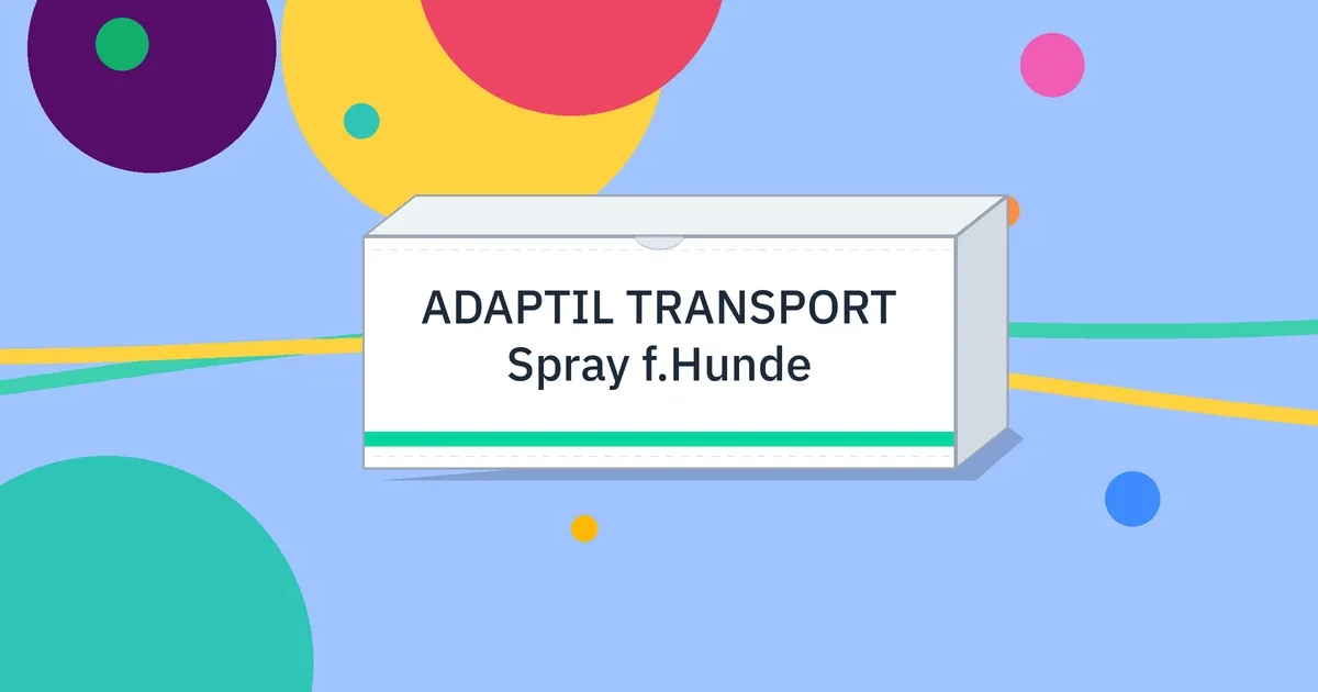 Symbolbild: Packung mit der Aufschrift ADAPTIL TRANSPORT Spray f.Hunde (PZN 17363994) – Verfügbarkeit und Bezug in Apotheken in Frankfurt am Main