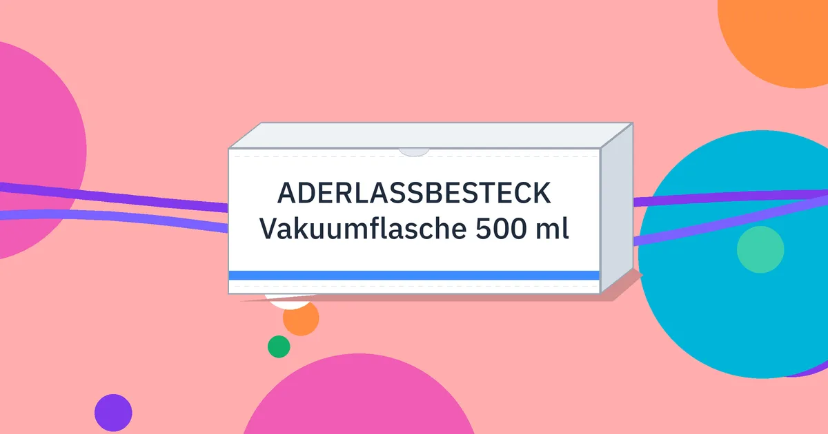 Symbolbild: Packung mit der Aufschrift ADERLASSBESTECK Vakuumflasche 500 ml (PZN 08482530) – Verfügbarkeit und Bezug in Apotheken in Frankfurt am Main