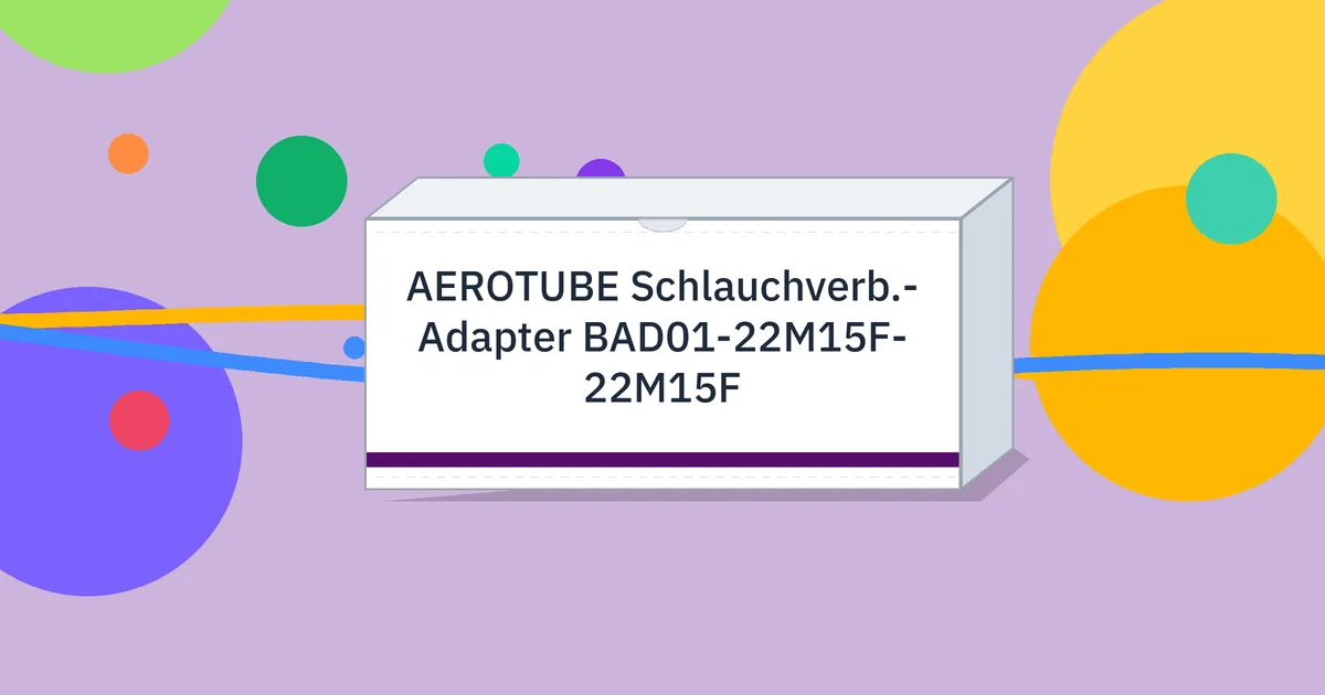 Symbolbild: Packung mit der Aufschrift AEROTUBE Schlauchverb.-Adapter BAD01-22M15F-22M15F (PZN 19709669) – Verfügbarkeit und Bezug in Apotheken in Frankfurt am Main