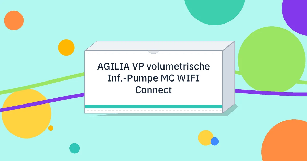 Symbolbild: Packung mit der Aufschrift AGILIA VP volumetrische Inf.-Pumpe MC WIFI Connect (PZN 18058856) – Verfügbarkeit und Bezug in Apotheken in Frankfurt am Main