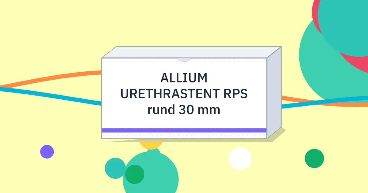 Symbolbild: Packung mit der Aufschrift ALLIUM URETHRASTENT RPS rund 30 mm (PZN 11282869) – Verfügbarkeit und Bezug in Apotheken in Frankfurt am Main
