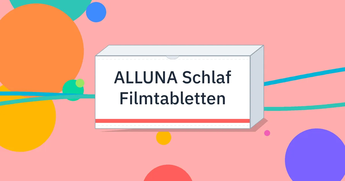 Symbolbild: Packung mit der Aufschrift ALLUNA Schlaf Filmtabletten (PZN 17312330) – Verfügbarkeit und Bezug in Apotheken in Frankfurt am Main