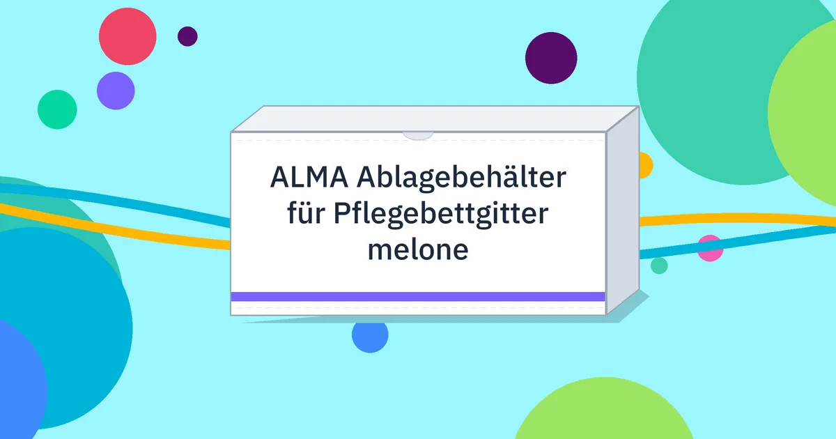Symbolbild: Packung mit der Aufschrift ALMA Ablagebehälter für Pflegebettgitter melone (PZN 15896404) – Verfügbarkeit und Bezug in Apotheken in Frankfurt am Main