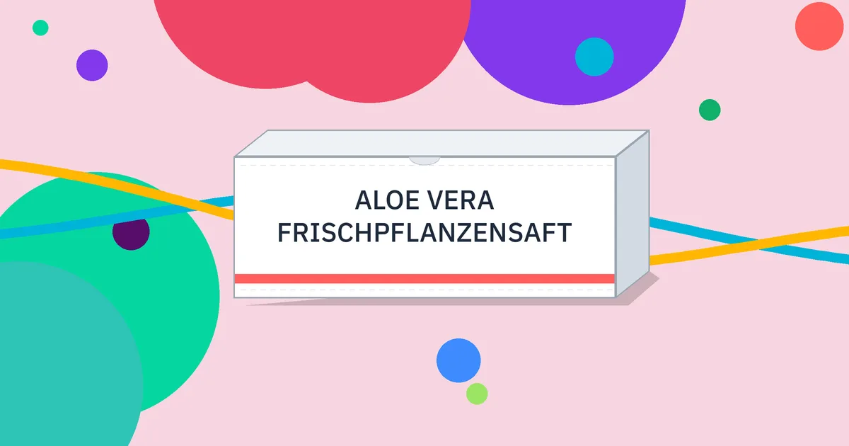 Symbolbild: Packung mit der Aufschrift ALOE VERA FRISCHPFLANZENSAFT (PZN 02482575) – Verfügbarkeit und Bezug in Apotheken in Frankfurt am Main