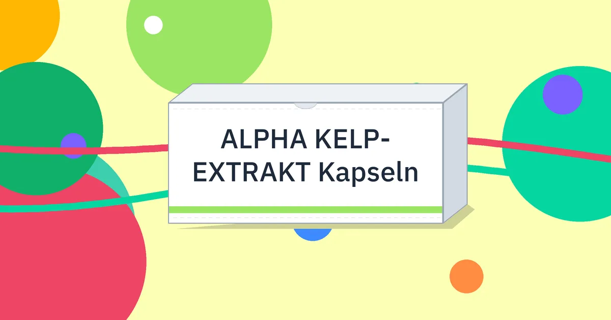 Symbolbild: Packung mit der Aufschrift ALPHA KELP-EXTRAKT Kapseln (PZN 20097220) – Verfügbarkeit und Bezug in Apotheken in Frankfurt am Main