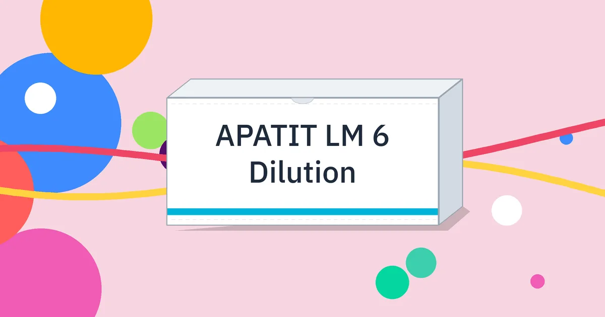 Symbolbild: Packung mit der Aufschrift APATIT LM 6 Dilution (PZN 13377166) – Verfügbarkeit und Bezug in Apotheken in Frankfurt am Main