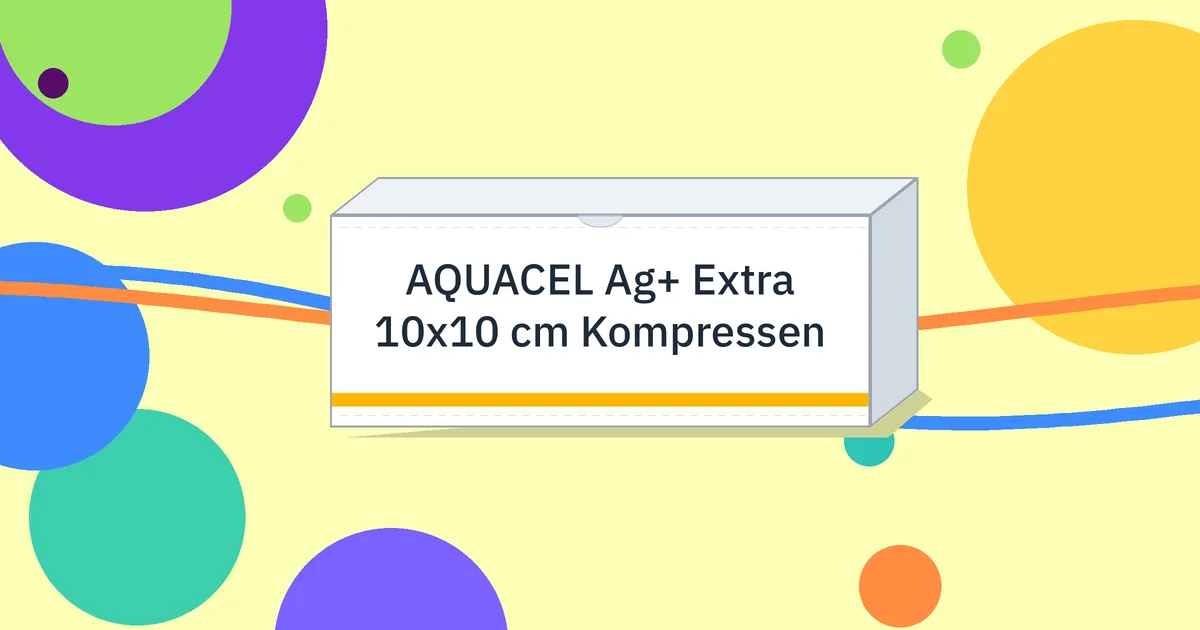 Symbolbild: Packung mit der Aufschrift AQUACEL Ag+ Extra 10x10 cm Kompressen (PZN 10973330) – Verfügbarkeit und Bezug in Apotheken in Frankfurt am Main