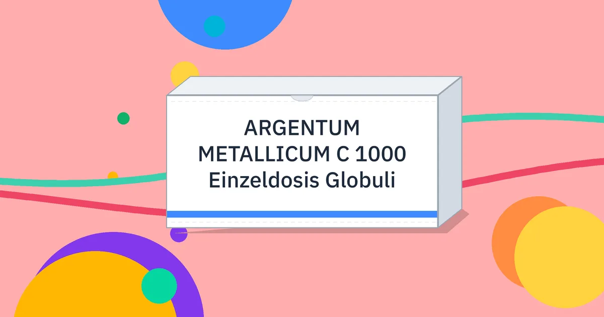 Symbolbild: Packung mit der Aufschrift ARGENTUM METALLICUM C 1000 Einzeldosis Globuli (PZN 01917723) – Verfügbarkeit und Bezug in Apotheken in Frankfurt am Main