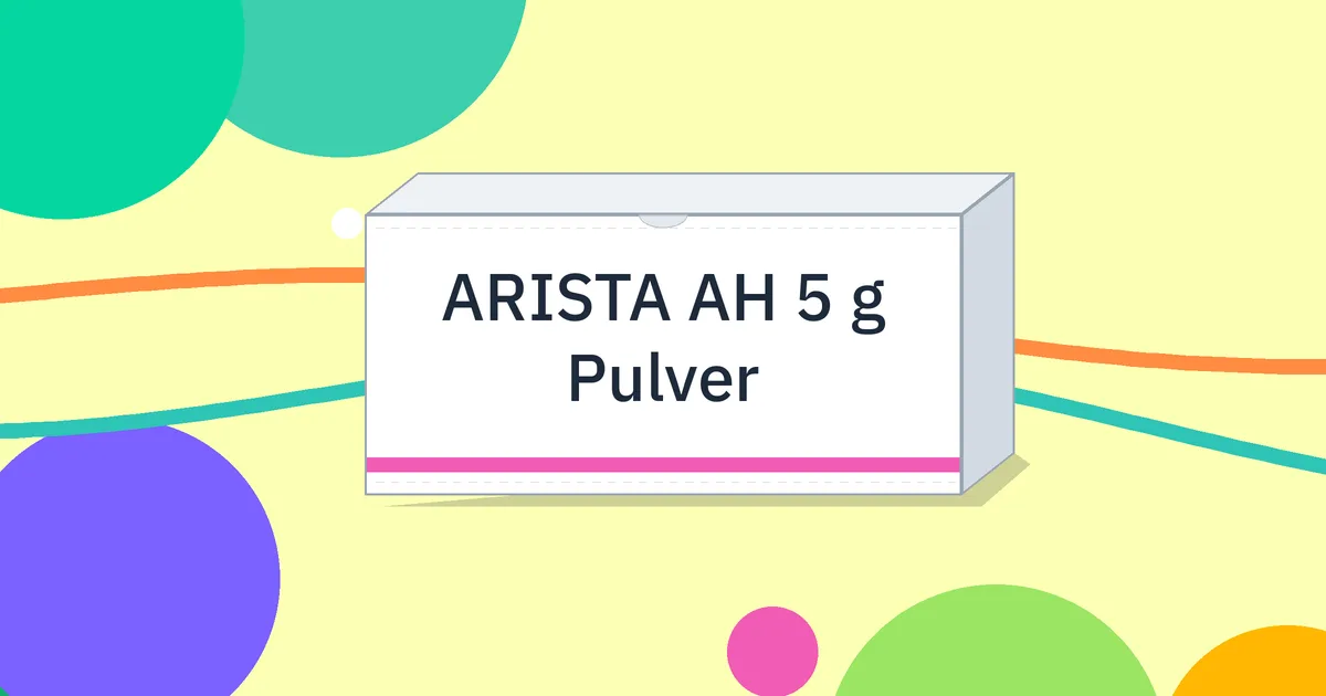 Symbolbild: Packung mit der Aufschrift ARISTA AH 5 g Pulver (PZN 16718811) – Verfügbarkeit und Bezug in Apotheken in Frankfurt am Main