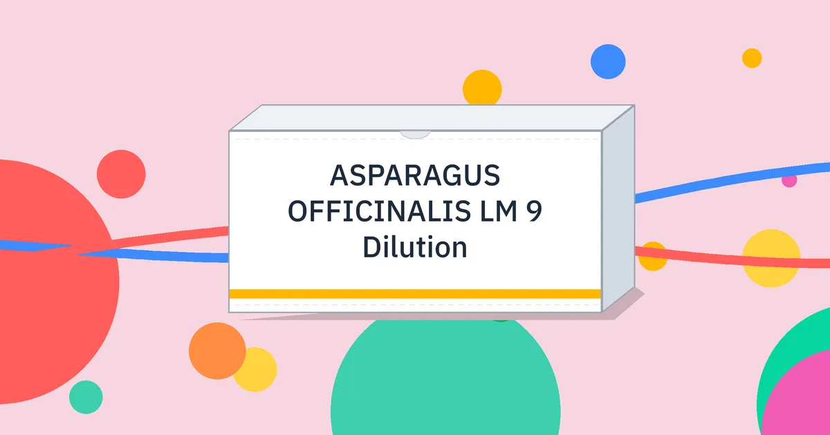 Symbolbild: Packung mit der Aufschrift ASPARAGUS OFFICINALIS LM 9 Dilution (PZN 13402763) – Verfügbarkeit und Bezug in Apotheken in Frankfurt am Main