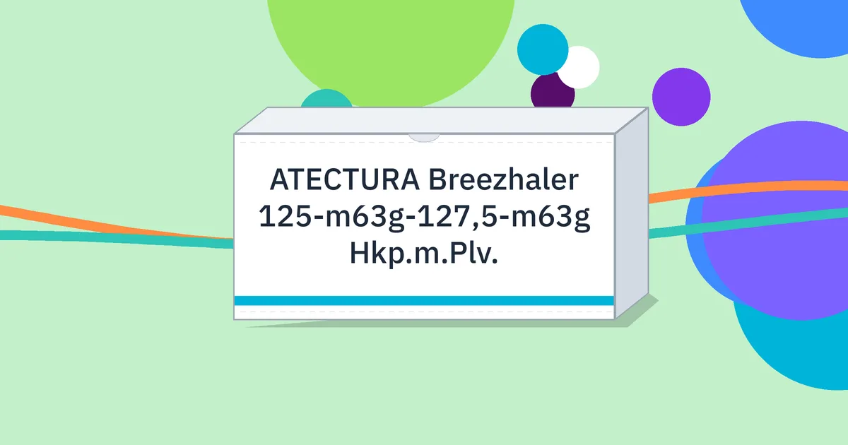 Symbolbild: Packung mit der Aufschrift ATECTURA Breezhaler 125-m63g-127,5-m63g Hkp.m.Plv. (PZN 17562860) – Verfügbarkeit und Bezug in Apotheken in Frankfurt am Main