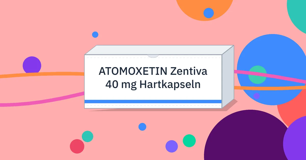 Symbolbild: Packung mit der Aufschrift ATOMOXETIN Zentiva 40 mg Hartkapseln (PZN 19433078) – Verfügbarkeit und Bezug in Apotheken in Frankfurt am Main