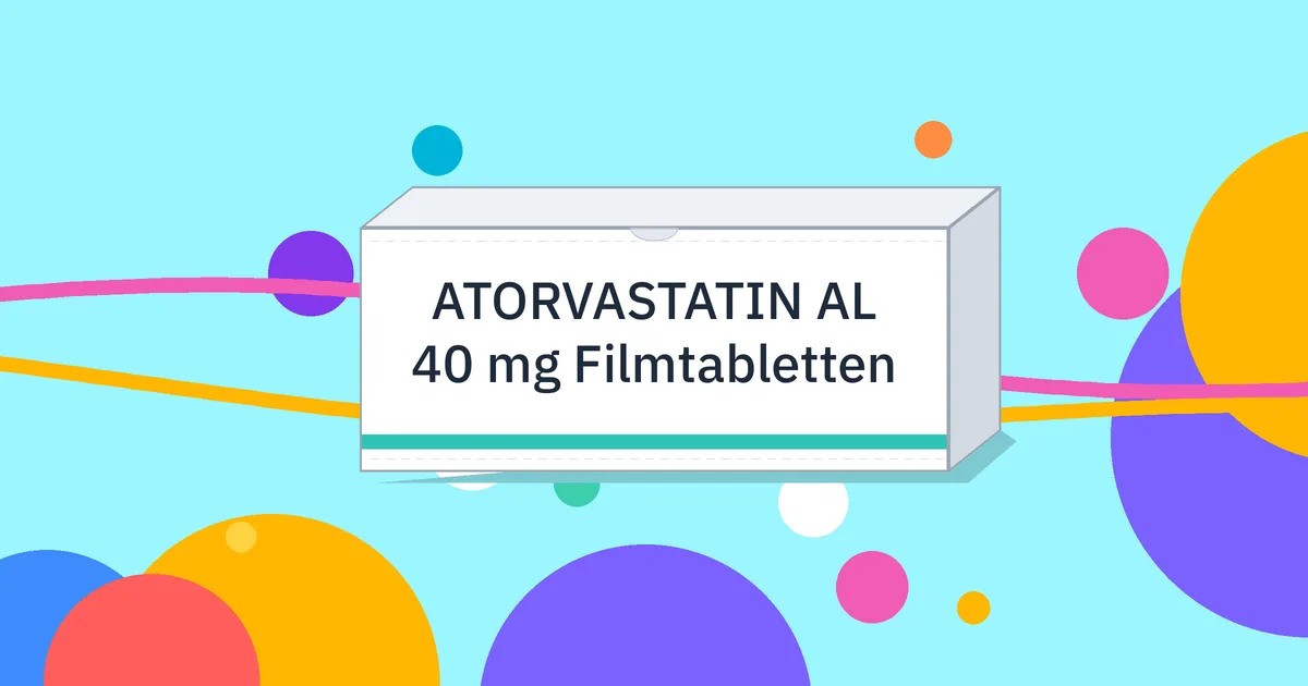 Symbolbild: Packung mit der Aufschrift ATORVASTATIN AL 40 mg Filmtabletten (PZN 09281897) – Verfügbarkeit und Bezug in Apotheken in Frankfurt am Main