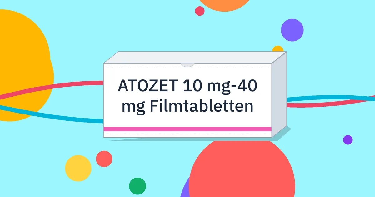 Symbolbild: Packung mit der Aufschrift ATOZET 10 mg-40 mg Filmtabletten (PZN 10538410) – Verfügbarkeit und Bezug in Apotheken in Frankfurt am Main