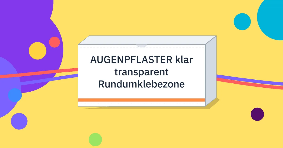 Symbolbild: Packung mit der Aufschrift AUGENPFLASTER klar transparent Rundumklebezone (PZN 09728252) – Verfügbarkeit und Bezug in Apotheken in Frankfurt am Main