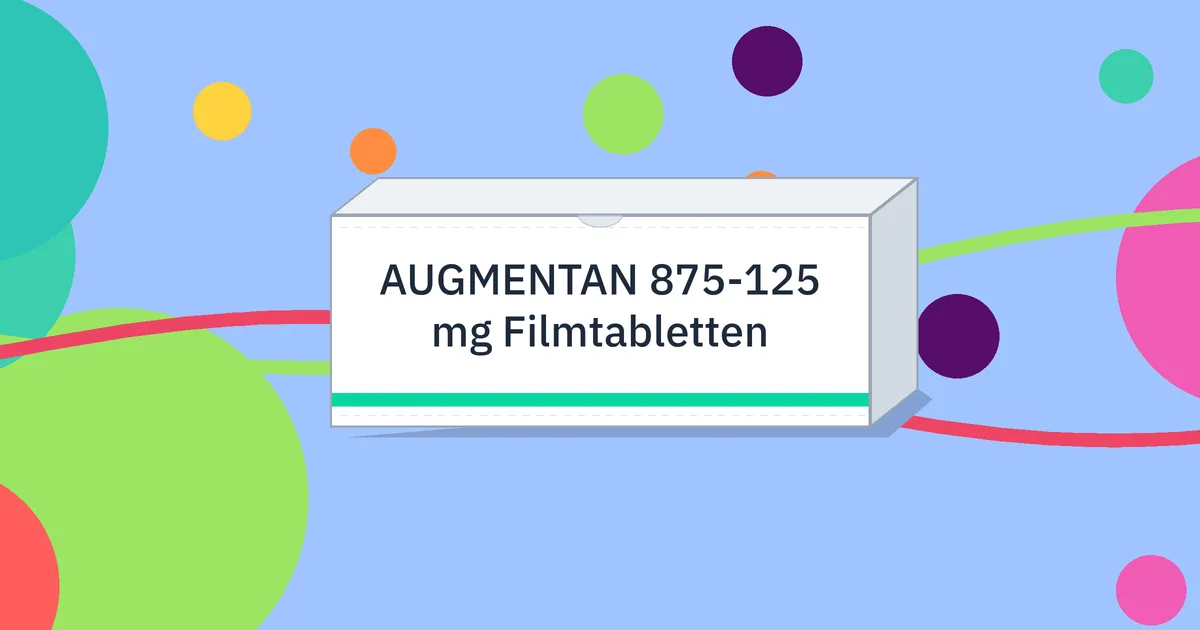 Symbolbild: Packung mit der Aufschrift AUGMENTAN 875-125 mg Filmtabletten (PZN 01995841) – Verfügbarkeit und Bezug in Apotheken in Frankfurt am Main