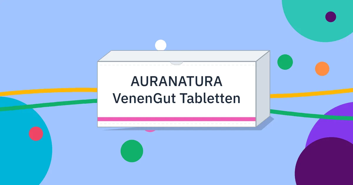 Symbolbild: Packung mit der Aufschrift AURANATURA VenenGut Tabletten (PZN 19420756) – Verfügbarkeit und Bezug in Apotheken in Frankfurt am Main