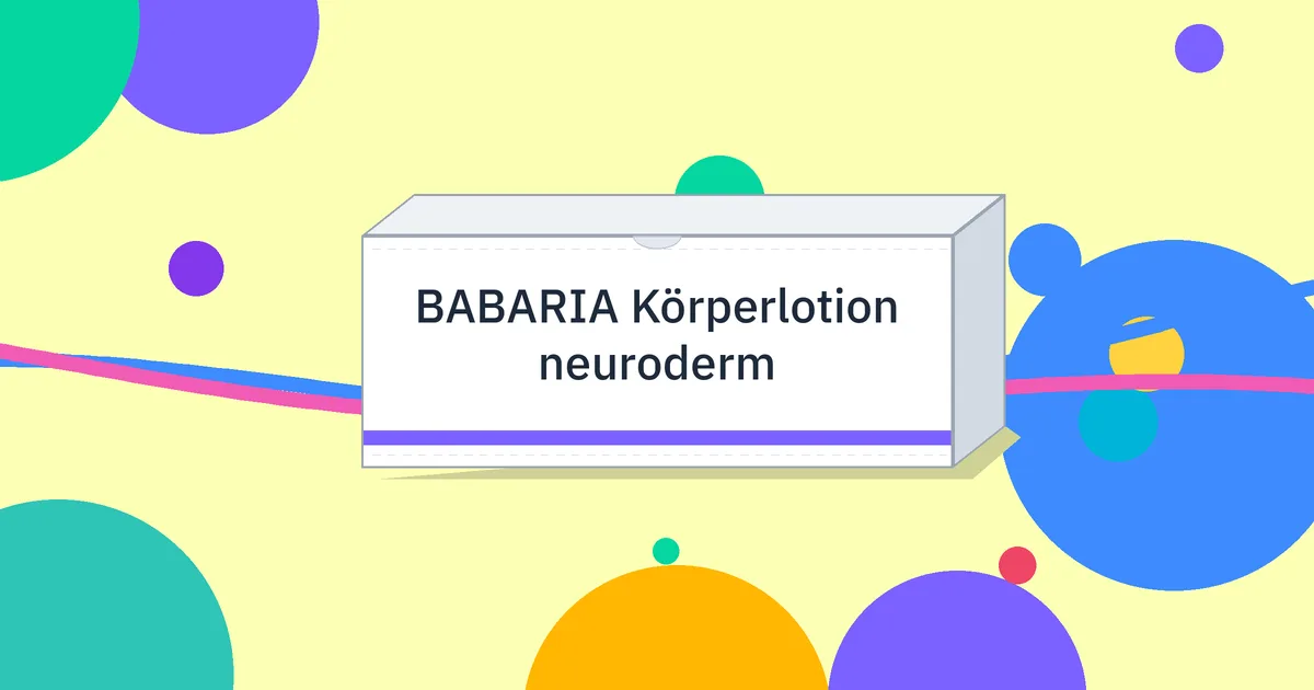 Symbolbild: Packung mit der Aufschrift BABARIA Körperlotion neuroderm (PZN 15783002) – Verfügbarkeit und Bezug in Apotheken in Frankfurt am Main