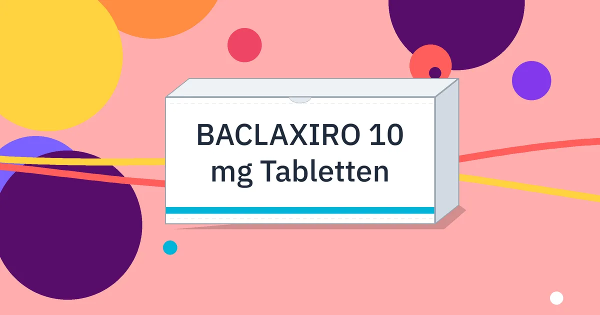 Symbolbild: Packung mit der Aufschrift BACLAXIRO 10 mg Tabletten (PZN 16793043) – Verfügbarkeit und Bezug in Apotheken in Frankfurt am Main