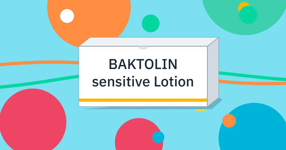 Symbolbild: Packung mit der Aufschrift BAKTOLIN sensitive Lotion (PZN 07259818) – Verfügbarkeit und Bezug in Apotheken in Frankfurt am Main