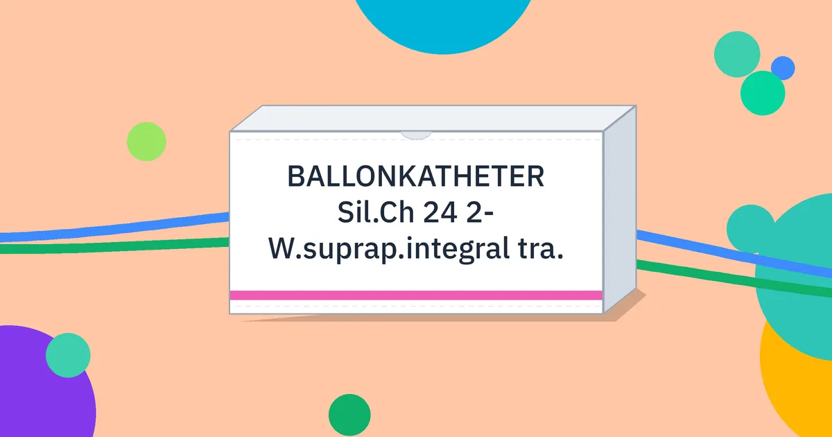 Symbolbild: Packung mit der Aufschrift BALLONKATHETER Sil.Ch 24 2-W.suprap.integral tra. (PZN 14350471) – Verfügbarkeit und Bezug in Apotheken in Frankfurt am Main