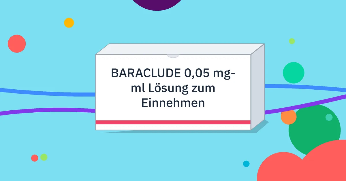 Symbolbild: Packung mit der Aufschrift BARACLUDE 0,05 mg-ml Lösung zum Einnehmen (PZN 04493146) – Verfügbarkeit und Bezug in Apotheken in Frankfurt am Main